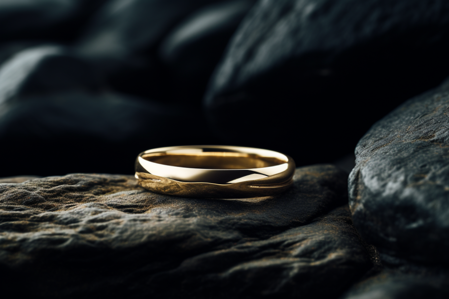 Classic Gold Polished Dome Shaped Wedding Band – Samandar